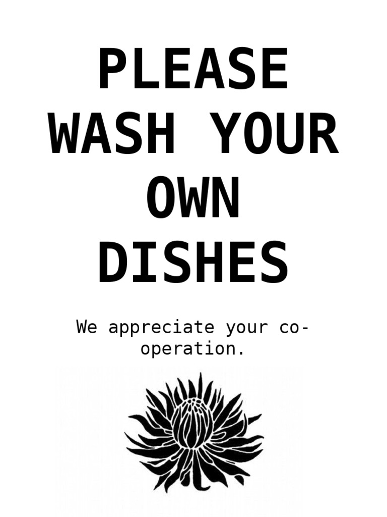 Do Your Dishes Sign | PDF