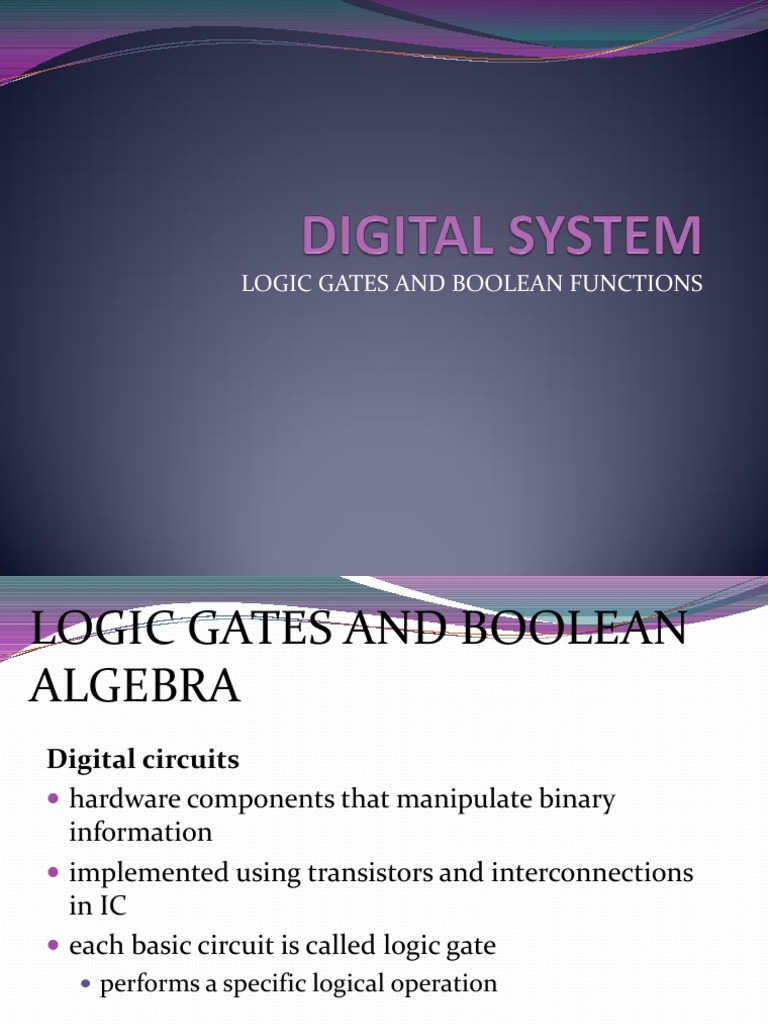5b (Digital System) Logic Gates & Boolean Expression - Amin | PDF ...