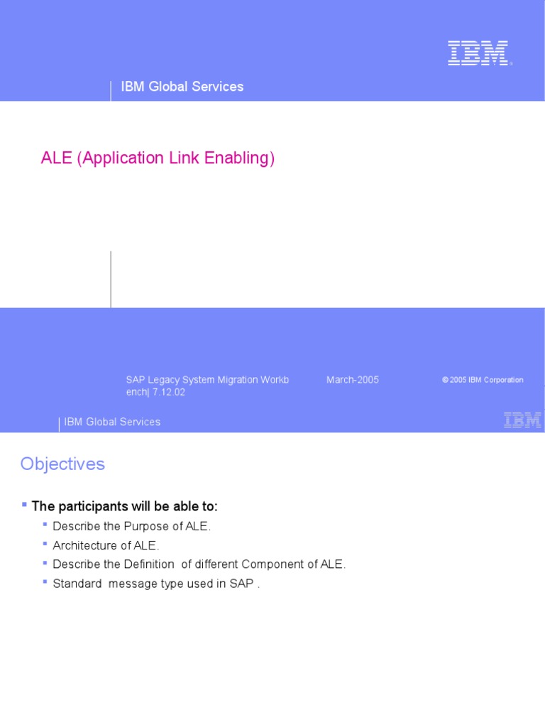 ALE (Application Link Enabling) : IBM Global Services | PDF | Sap Se | Application Programming ...