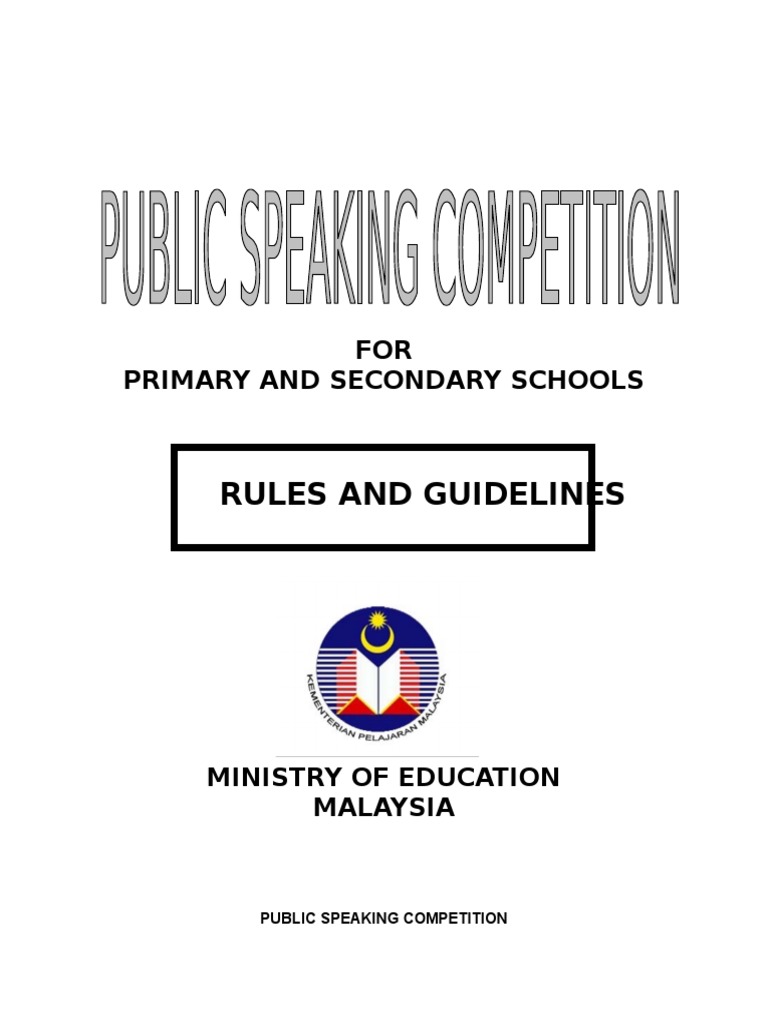 Public Speaking Rules for Schools | PDF | Public Speaking | Secondary ...