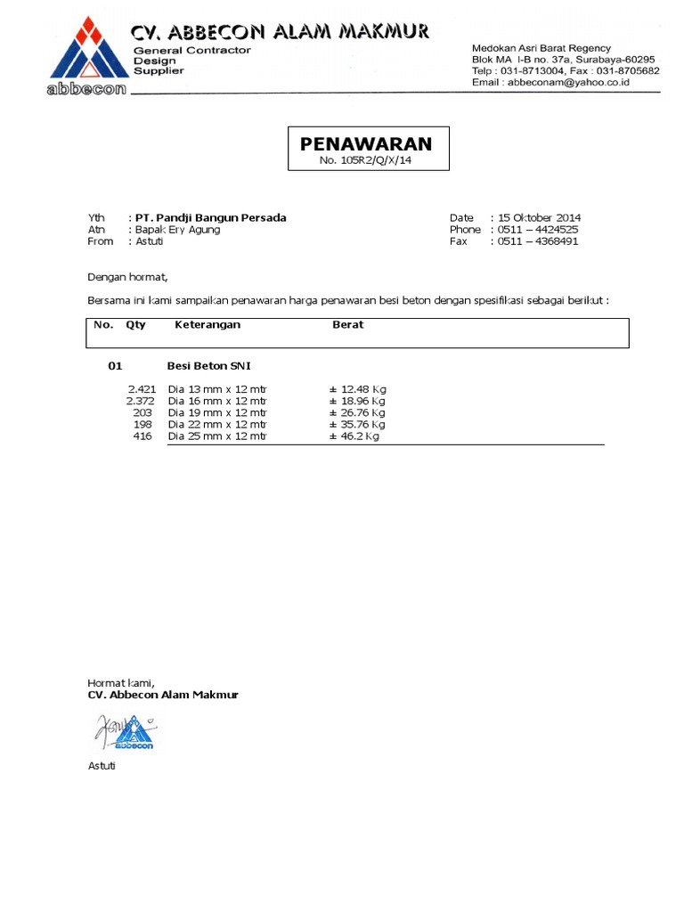 Volume Besi Beton SNI | PDF