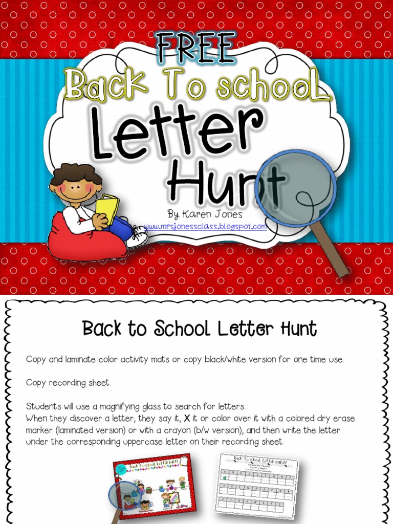 Back To School Letter Hunt Freebie | PDF | Text | Communication
