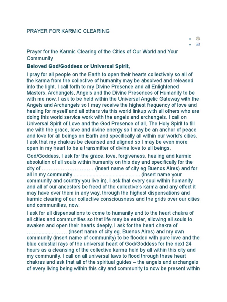 Prayer For Karmic Clearing | PDF | Karma | Angel