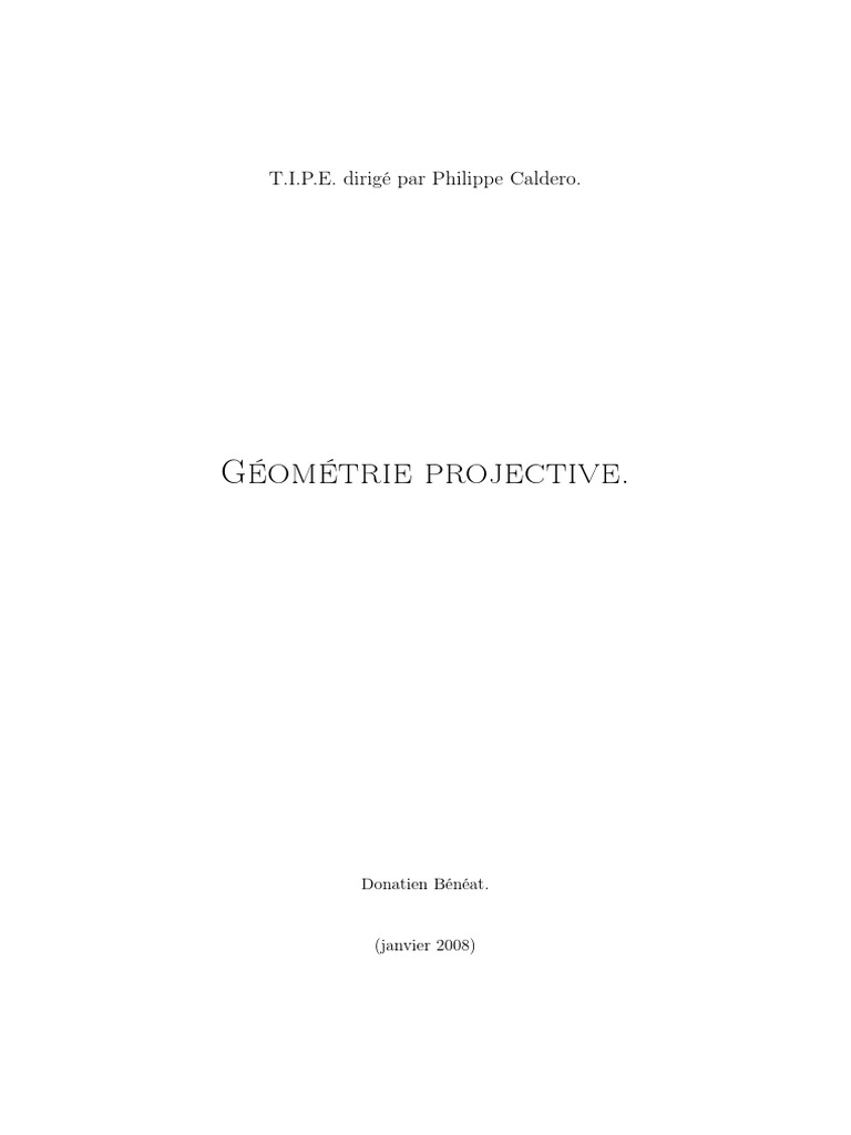 Géométrie Projective par Philippe Caldero | PDF | Espace vectoriel ...