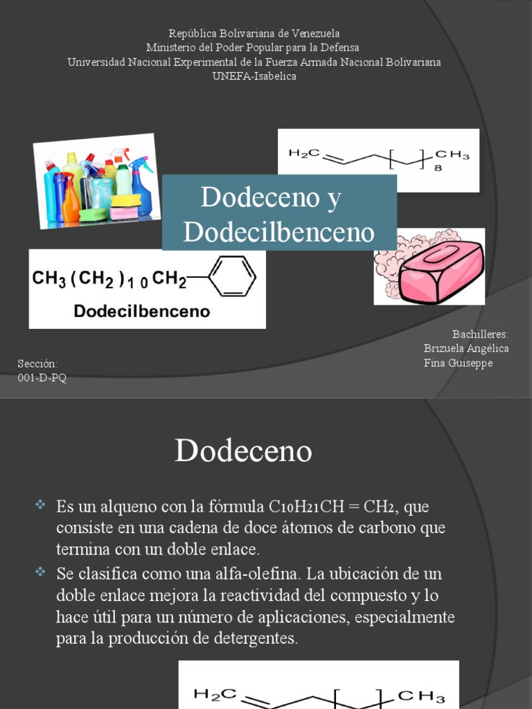 Dodeceno y Dodecilbenceno: Propiedades y Usos | PDF | Tensioactivo ...