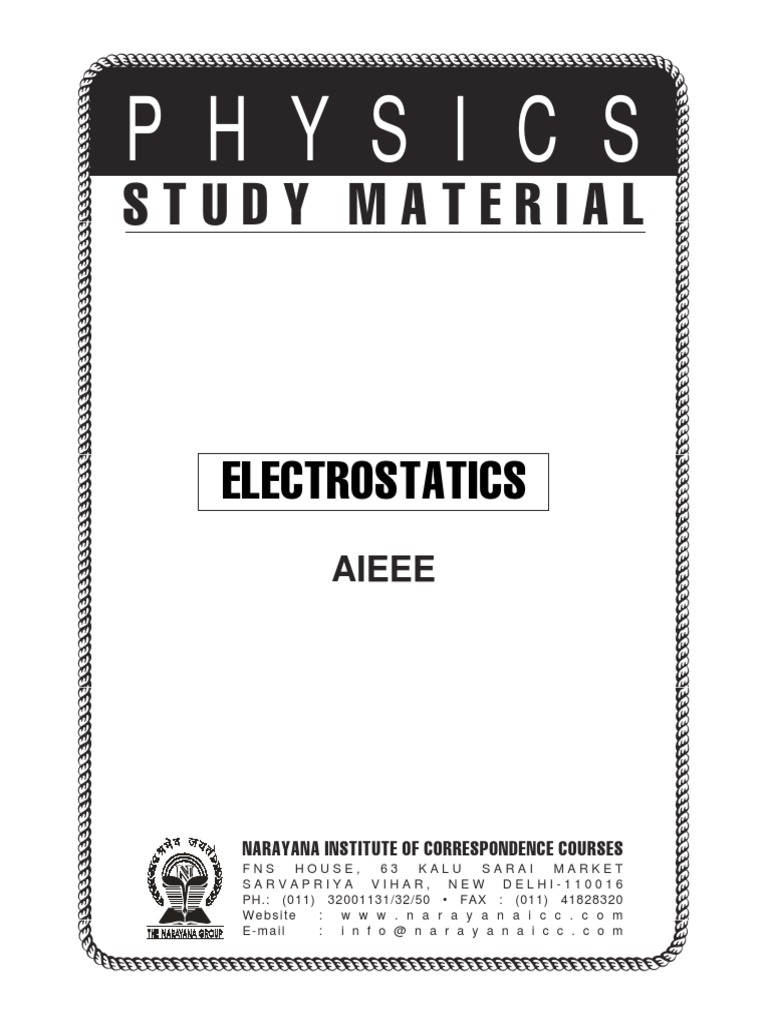 AIEEE Class XII 01 Phy Electrostatics | PDF
