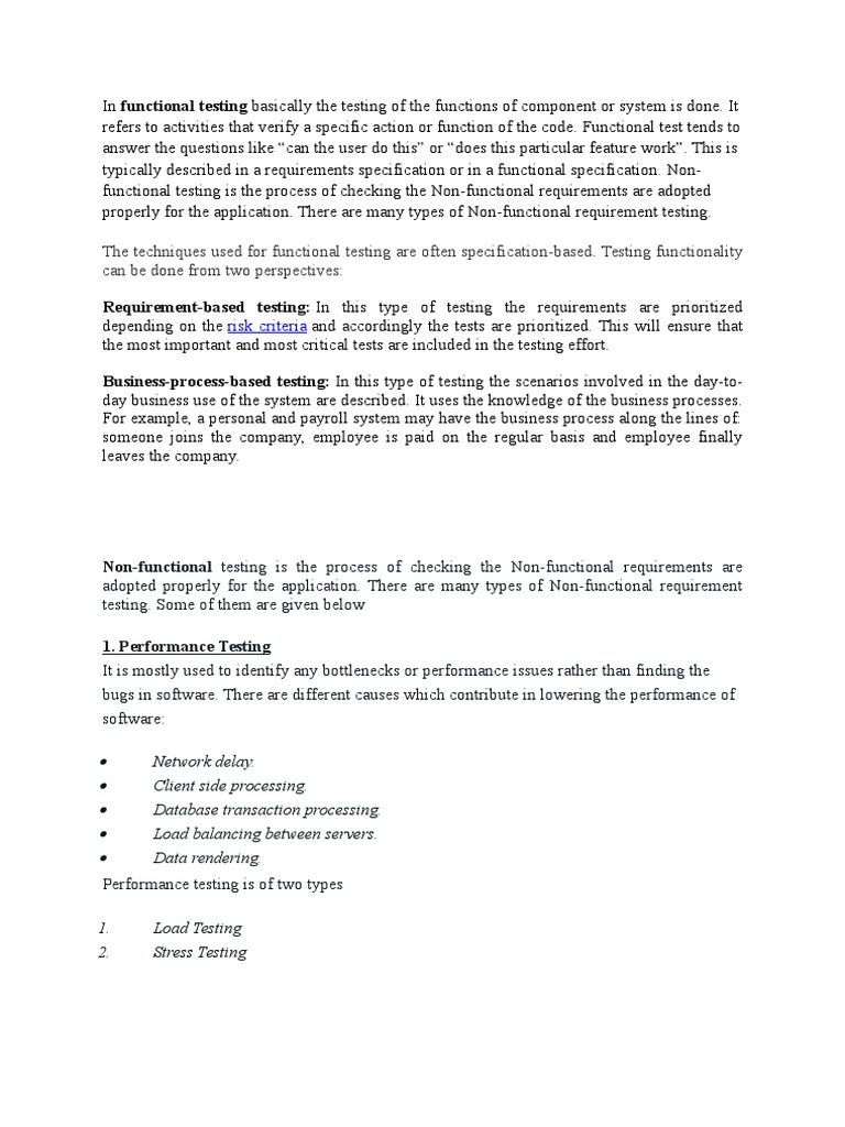 The Techniques Used For Functional Testing Are Often Specification ...