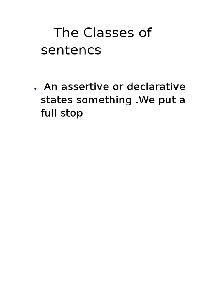Understanding Sentence Classes | PDF