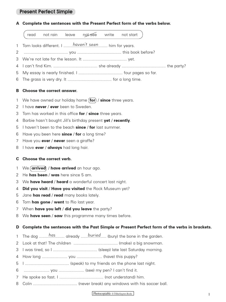 Grammar PresentPerfect2 2eso | PDF