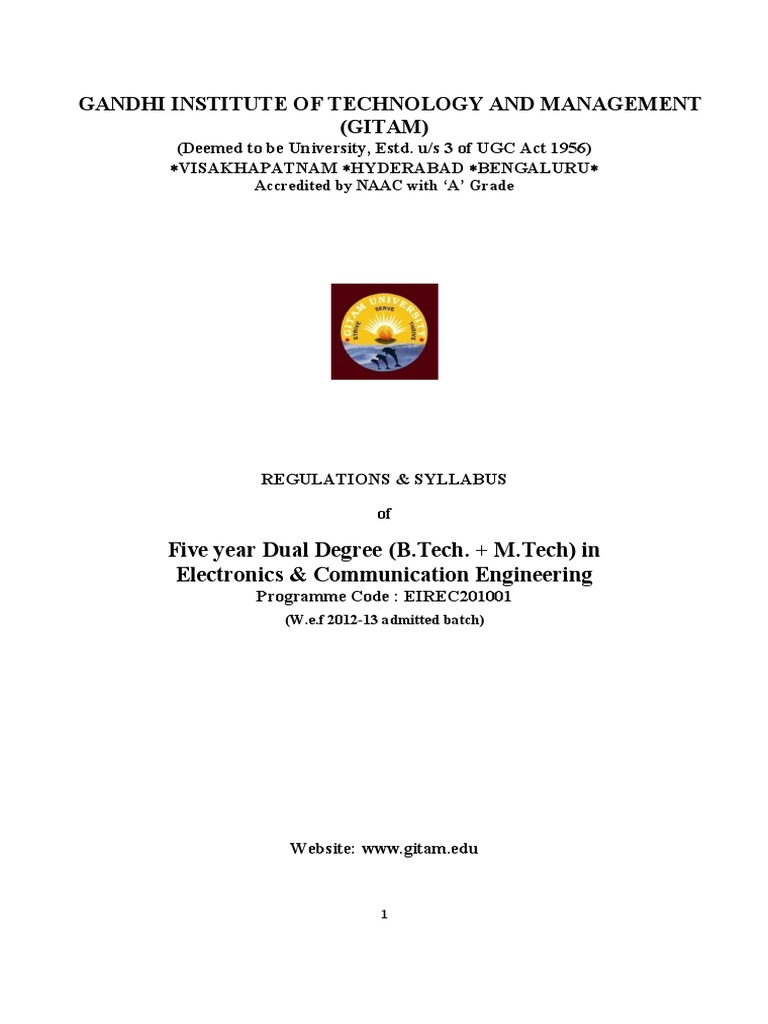 GITAM Integrated BTech-MTech Syllabus | PDF | Digital Signal Processing | Diffraction