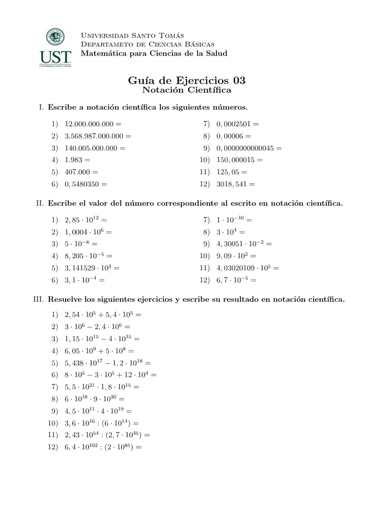 Guía 03 - Notación Científica | PDF