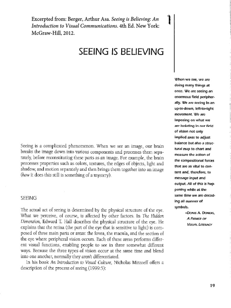 Seeing Is Believing - An Introduction To Visual Communication | PDF
