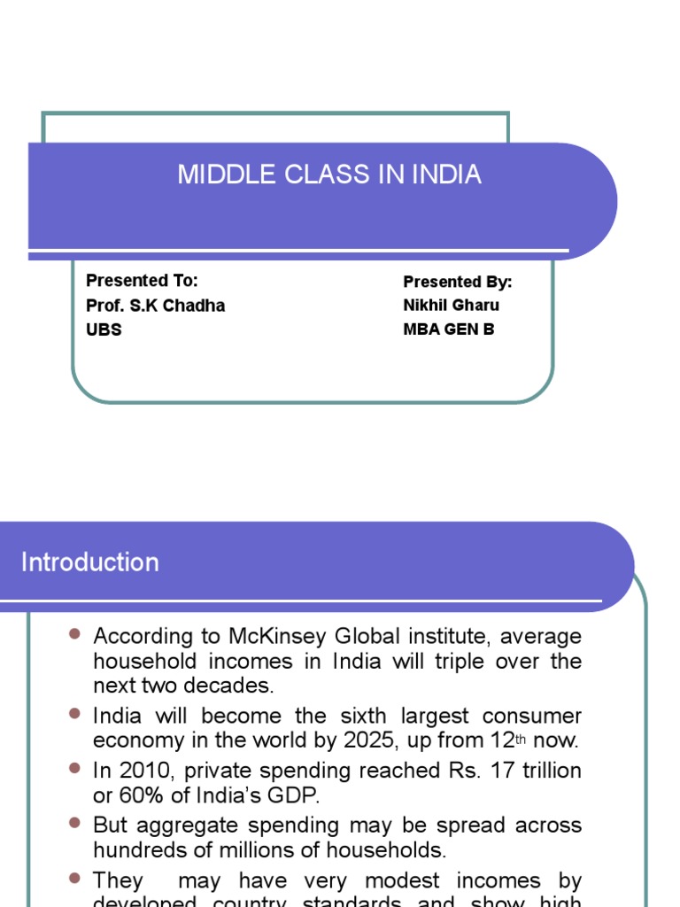 Middle Class in India | PDF | Middle Class | Luxury Goods