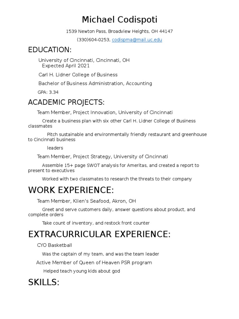 Michael Codispoti: Education | PDF