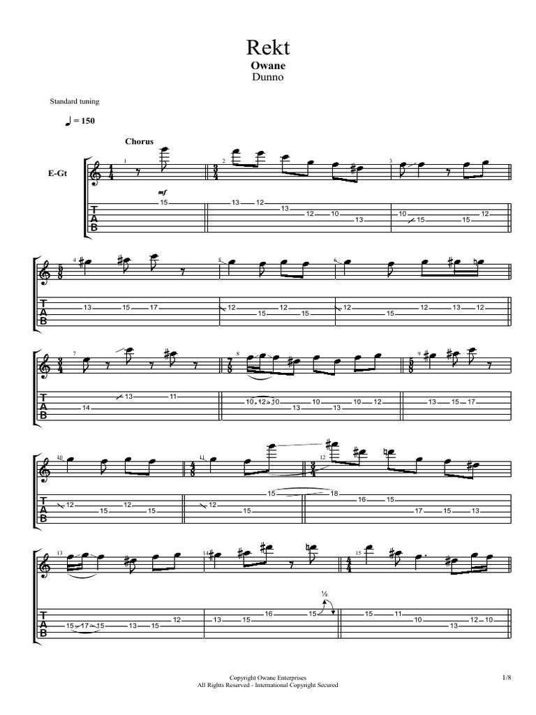 Owane - Rekt (Guitar Pro) | PDF | Leisure