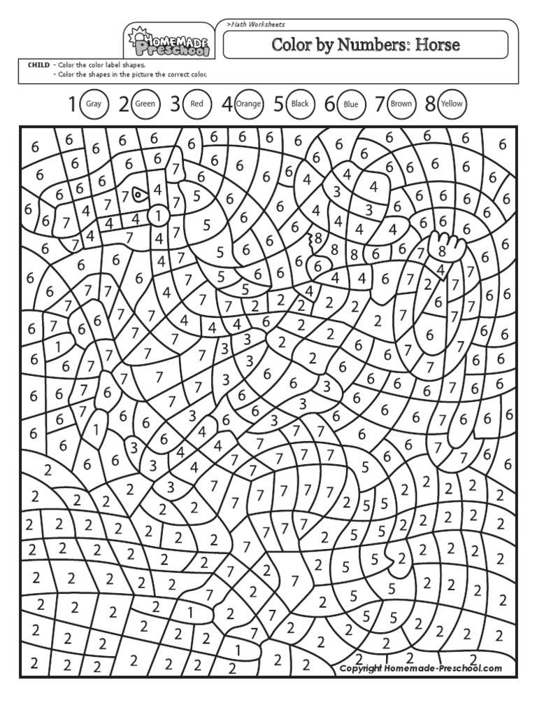Color by Numbers Horse | PDF