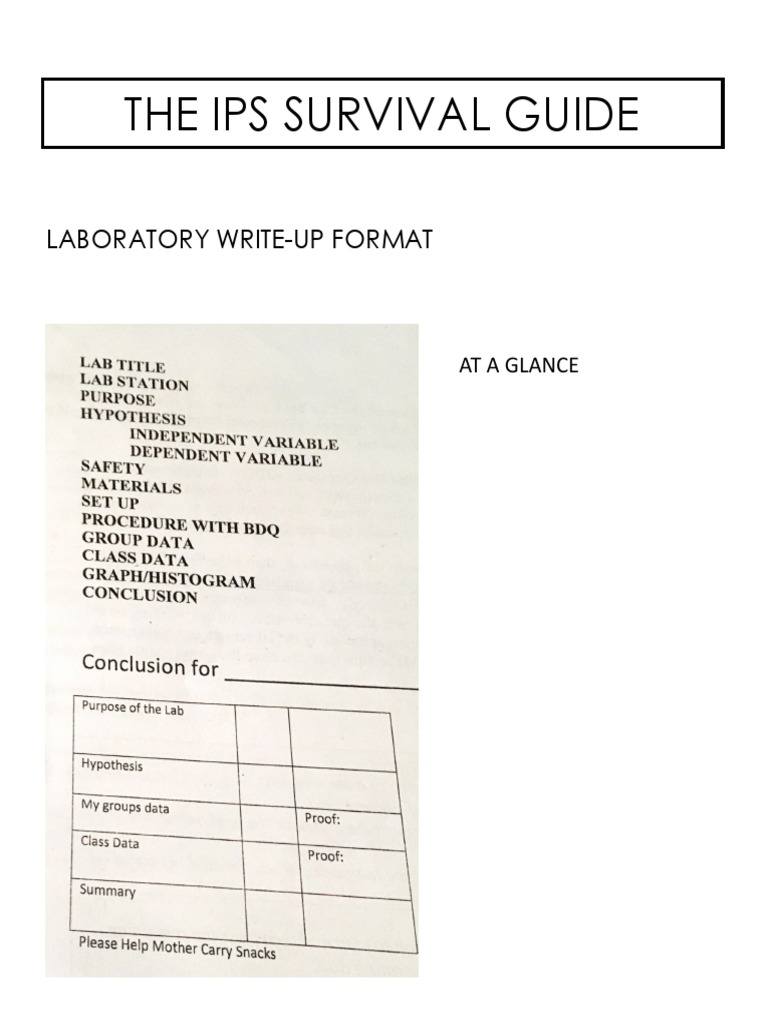 The Ips Survival Guide: Laboratory Write-Up Format | PDF