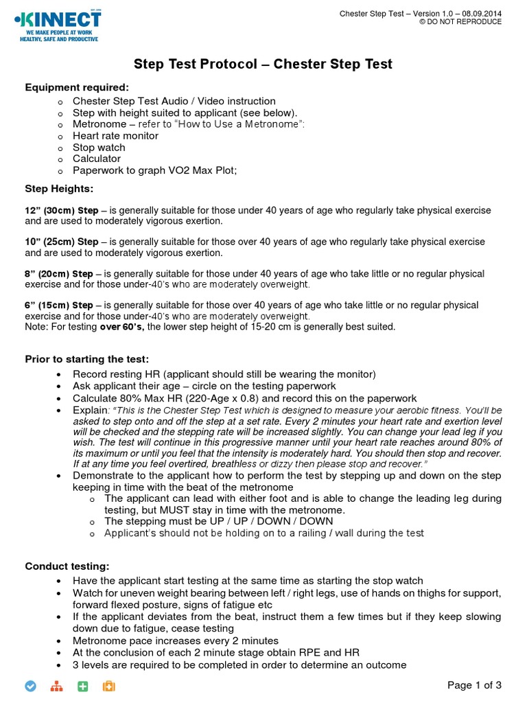 Chester Step Test1 | PDF | Heart Rate | Wellness