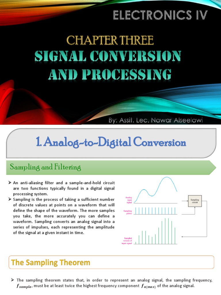 Chapter 3 - Signal Conversion and Processing | PDF | Analog To Digital Converter | Sampling ...