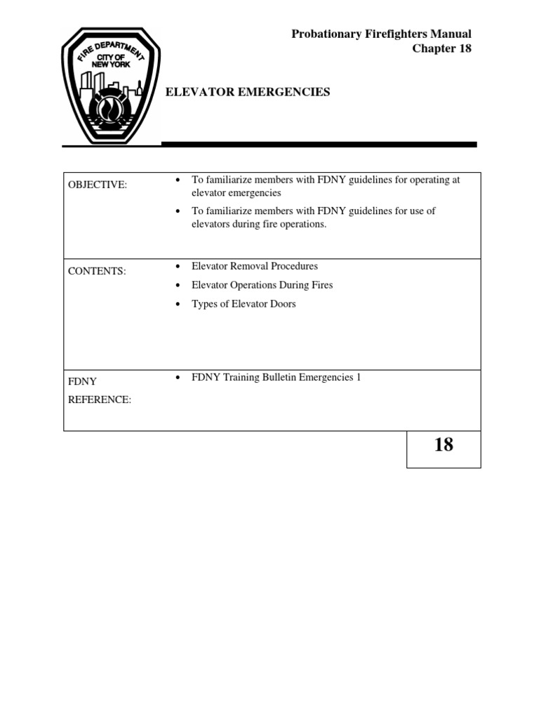 FDNY Elevator Emergency Operations Guide | PDF | Elevator | Firefighter