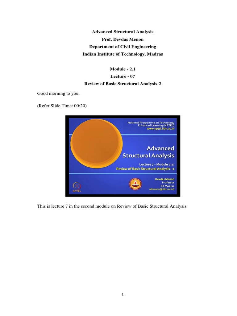 Lec7 Flexibility Method and Stiffness Method | PDF | Bending | Deformation (Mechanics)