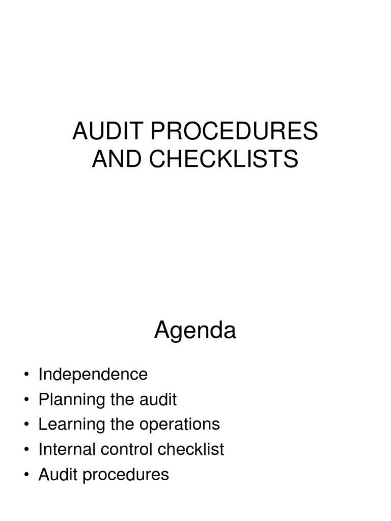 5 Audit Procedures Checklists | PDF | Accounts Payable | Audit