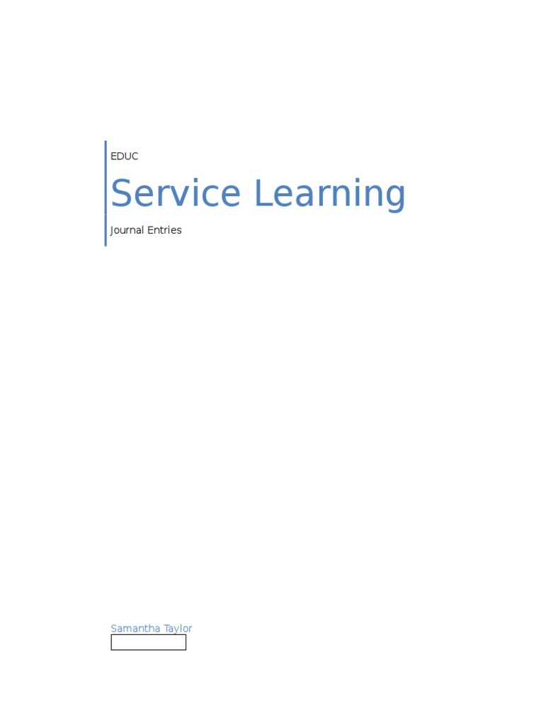 Final Service Learning | PDF | Service Learning | Teachers
