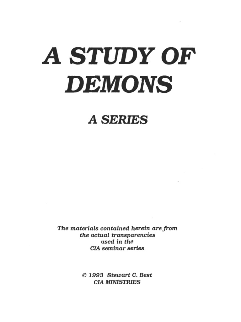 DEMONOLOGY - The Study of Demons - CIA Manual by Stewart Best PDF | PDF ...