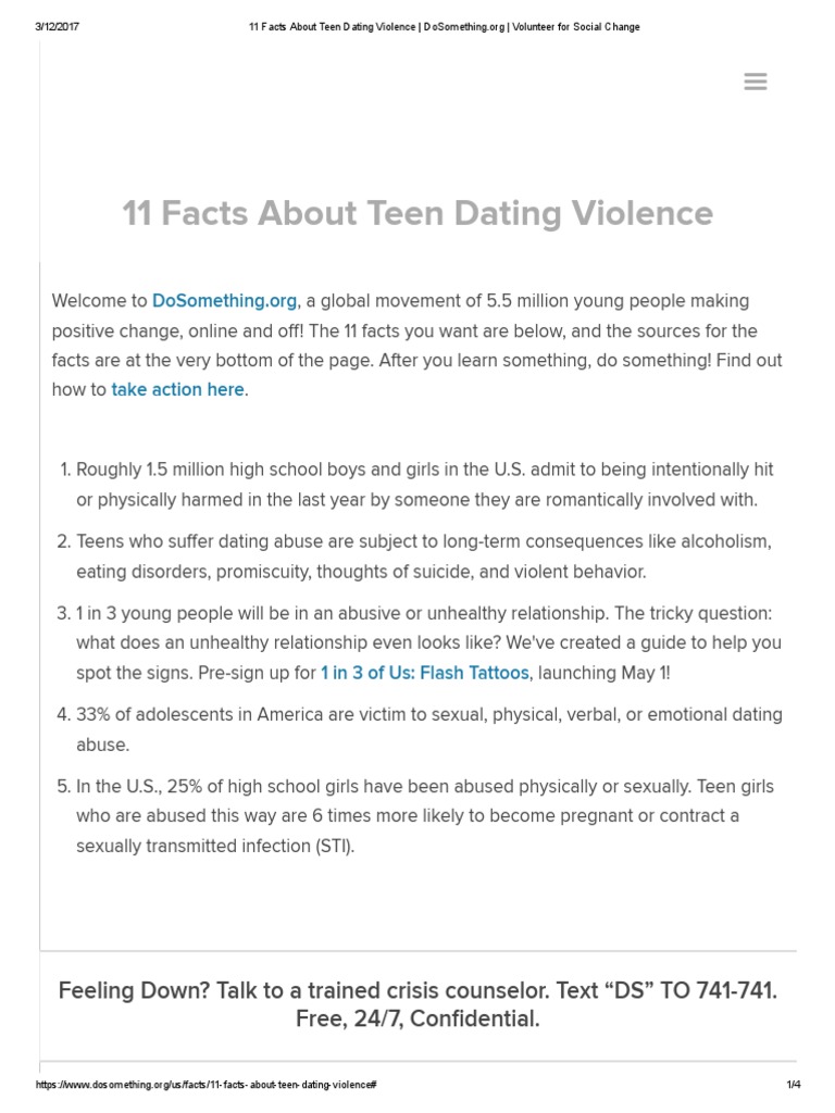 11 Facts About Teen Dating Violence - DoSomething PDF | PDF ...