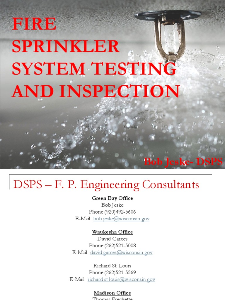 Fire Sprinkler System Testing Guide | PDF | Fire Sprinkler System ...