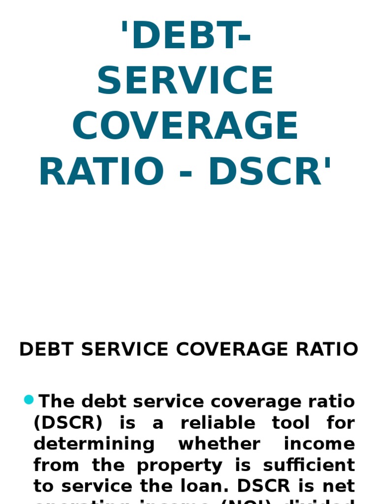 DSCR | PDF | Debt | Credit