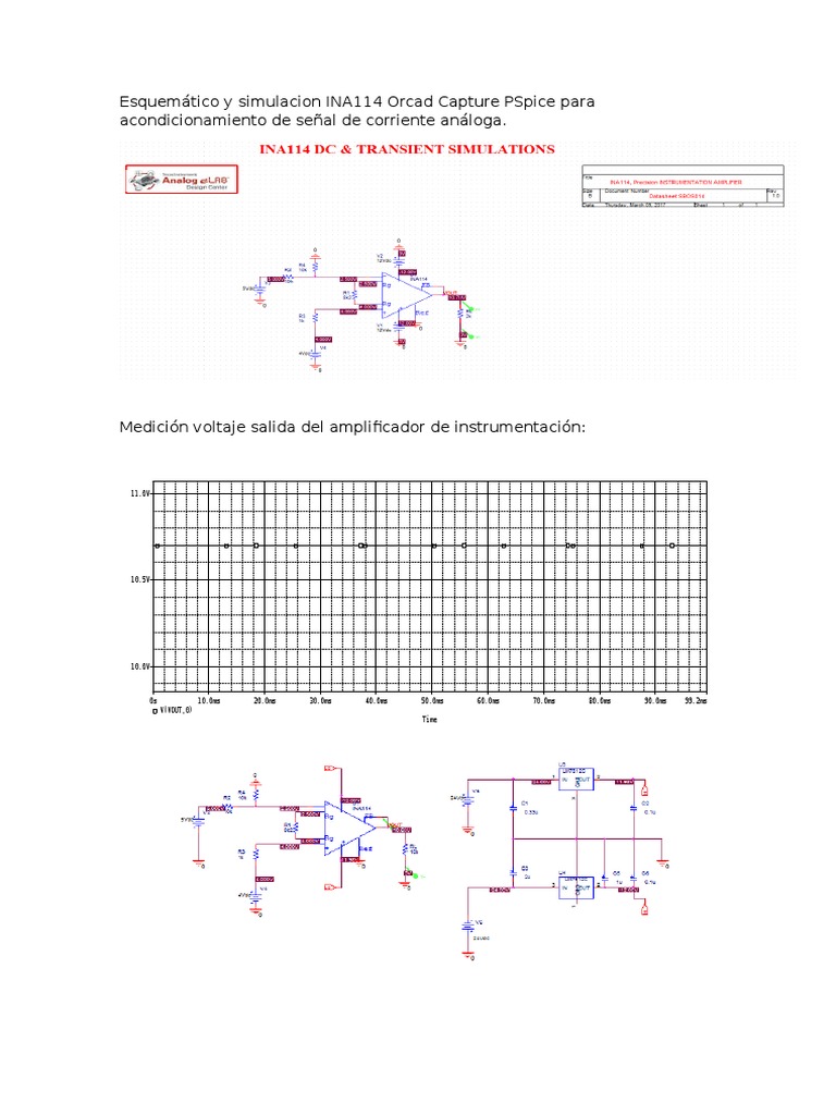 Resultados Simulacion INA114 Orcad Pspice | PDF