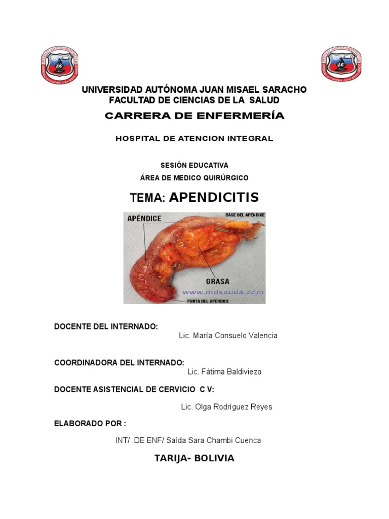 Apendicitis Actualizado | Descargar gratis PDF | Enfermedades y trastornos | Ciencias de la Salud