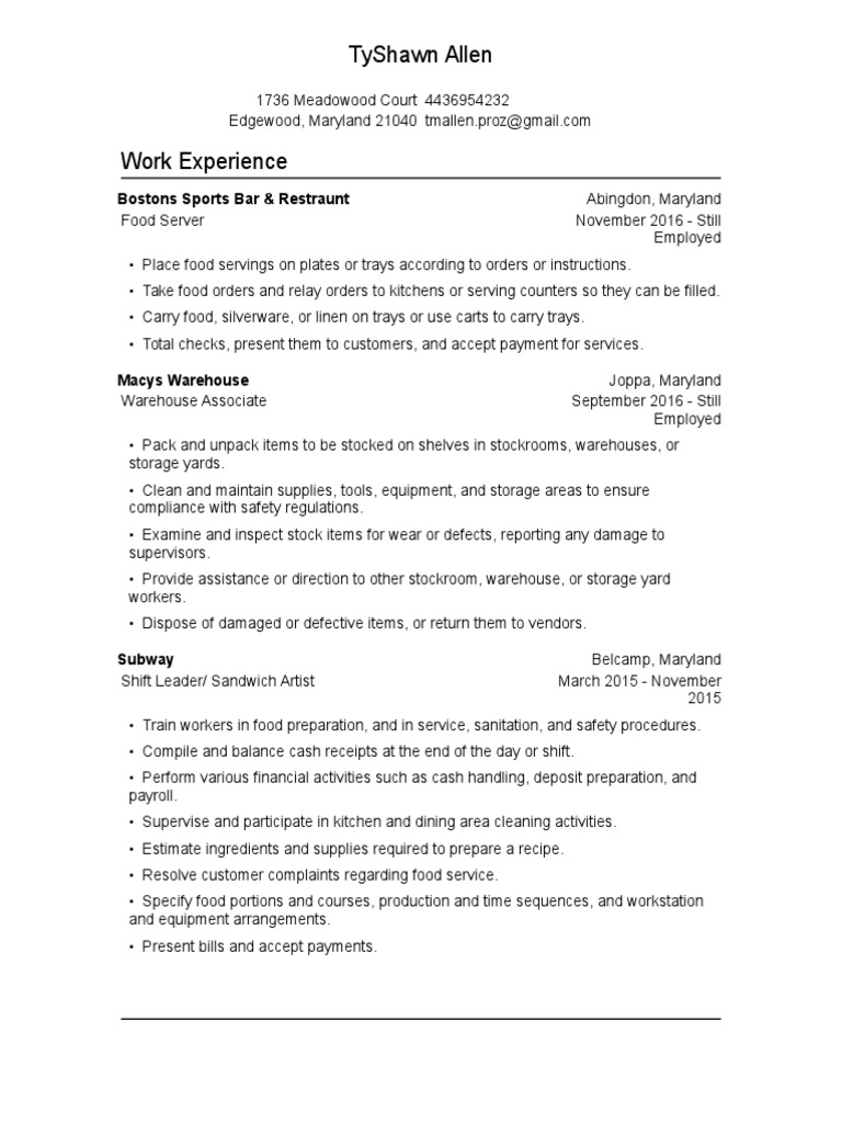 Allen Resume | PDF | Warehouse | Business