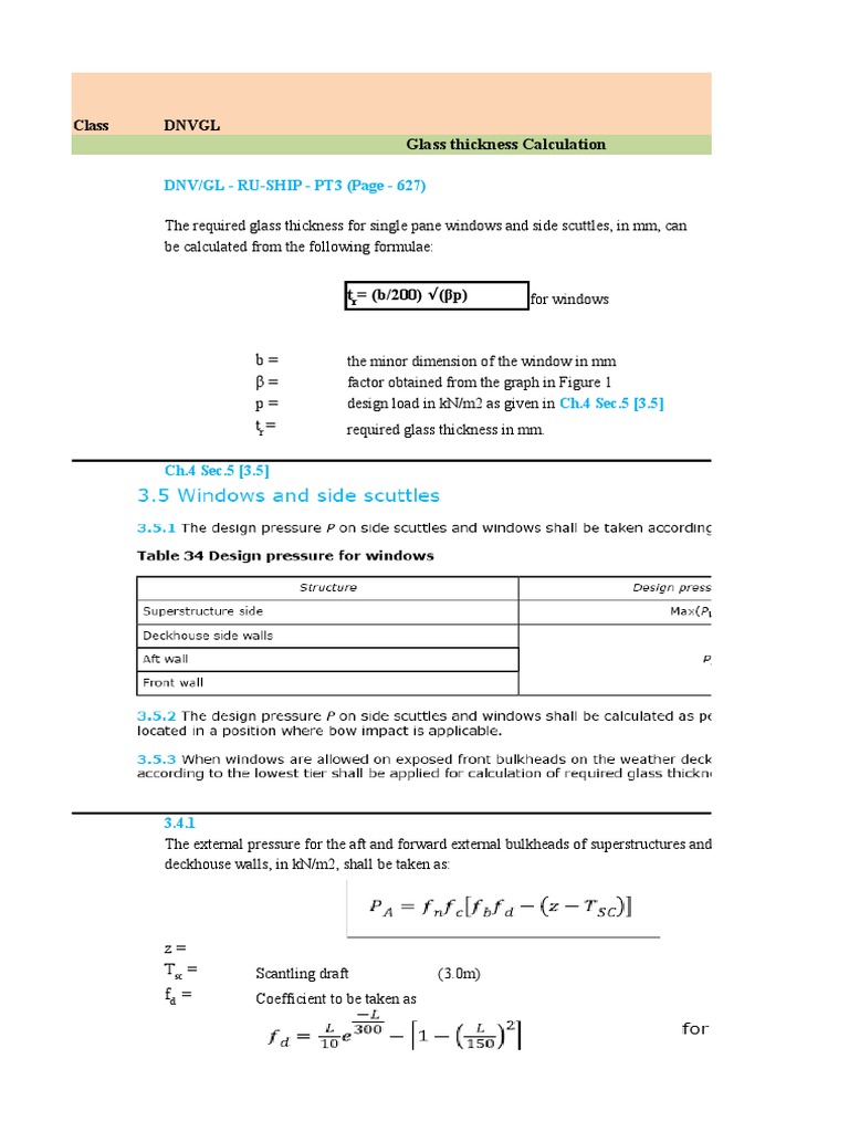 Window Thickness Calculatin | PDF | Watercraft | Ships