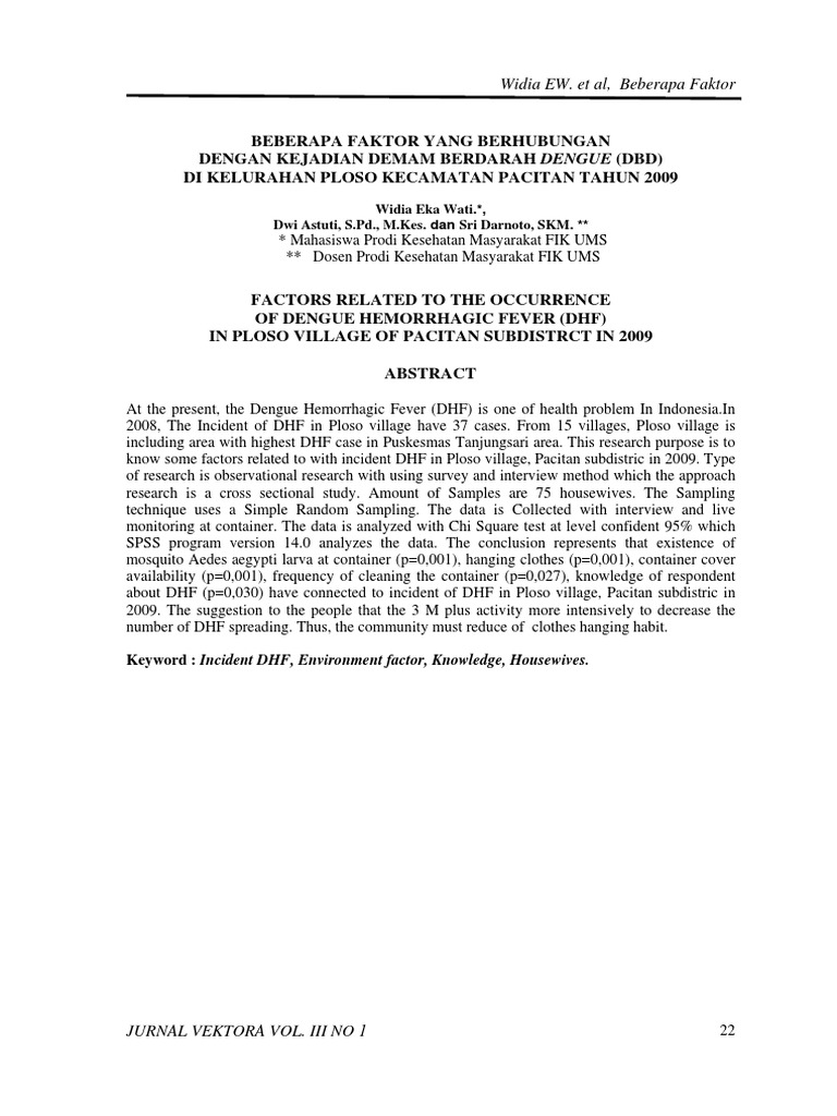 Jurnal DBD PDF | PDF | Wellness | Medical