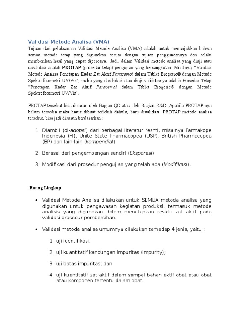Validasi Metode Analisa | PDF