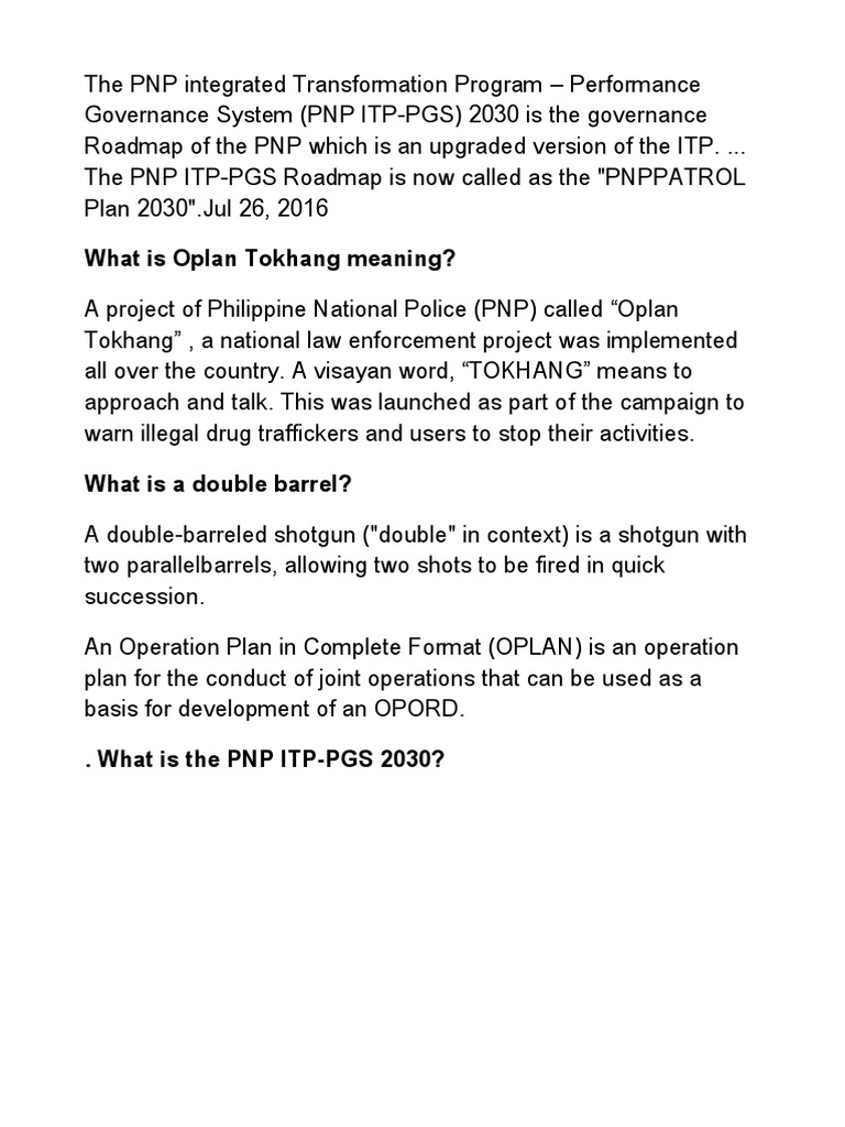 The PNP Integrated Transformation Program | PDF | Police | Accountability