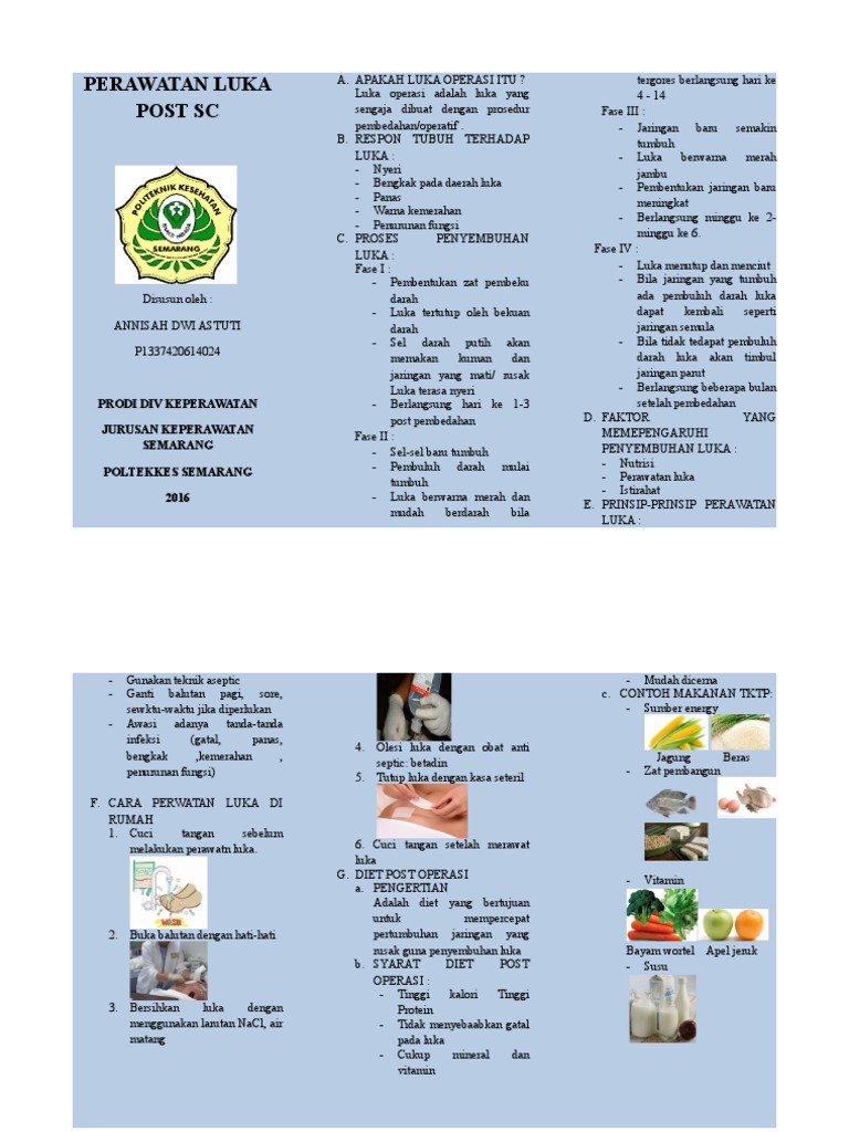 Leaflet Perawatan Luka Post SC | PDF