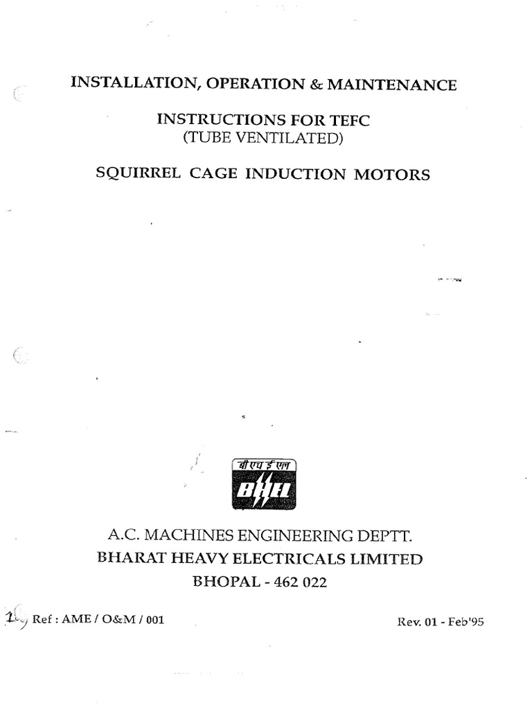 BHEL Motor Manual | PDF