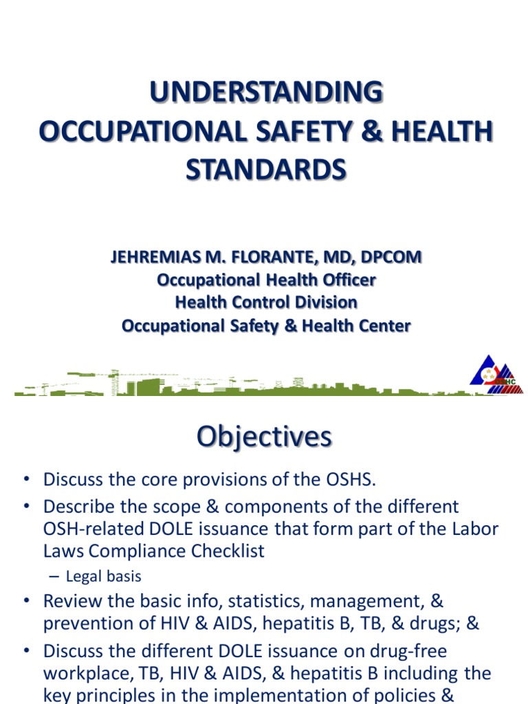 Dole Occupational Safety Standards Overview | PDF | Tuberculosis | Hiv/Aids