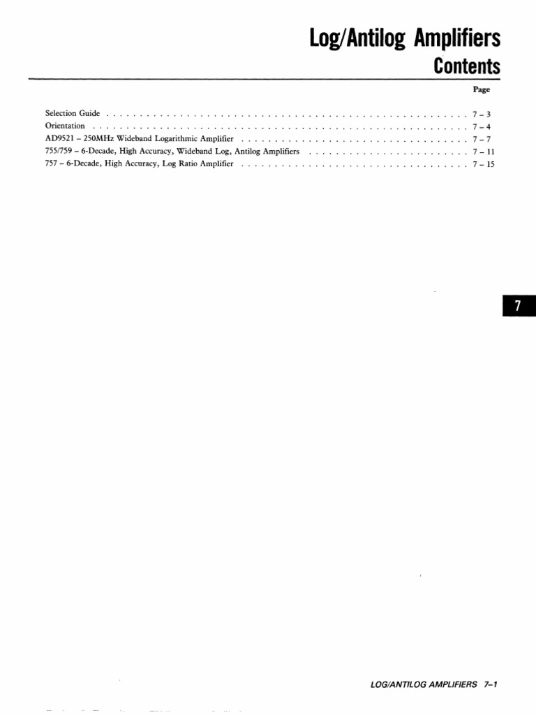 Log/Antilog Amplifiers 7-1 | PDF | Amplifier | Logarithm