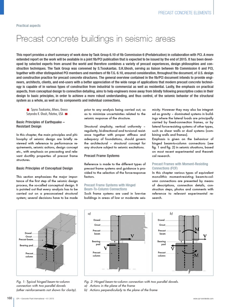 Precast Concrete Buildings In Seismic Areas Download Free Pdf