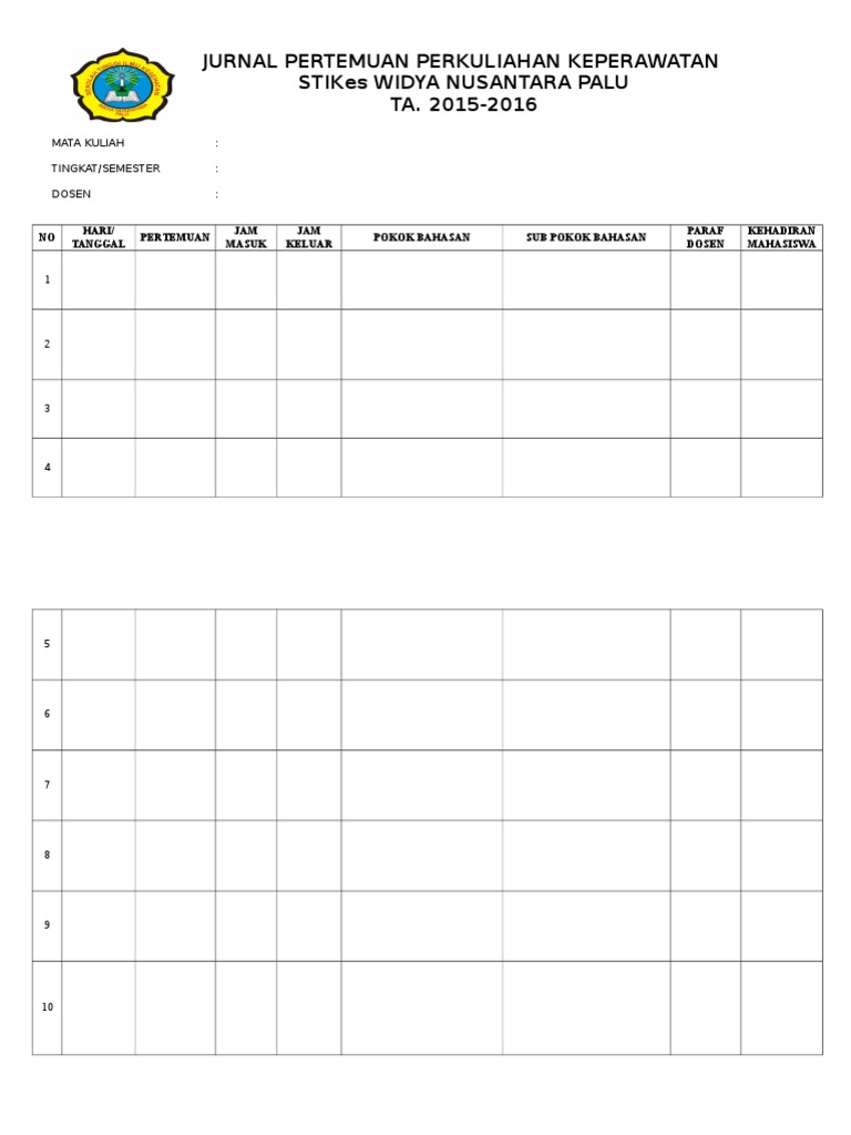 Jurnal Perkuliahan | PDF