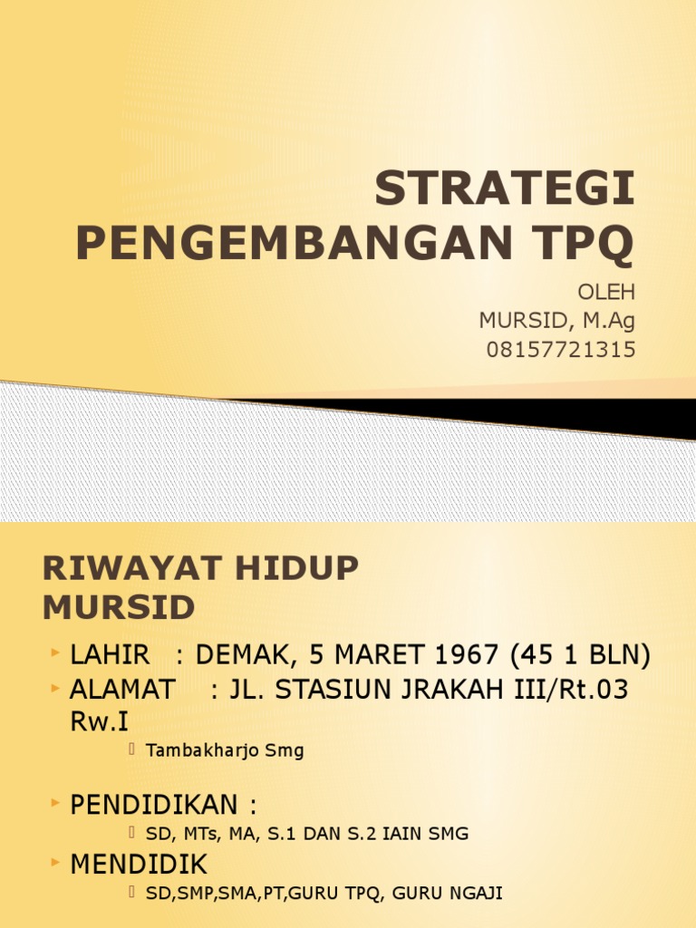 Strategi Pengembangan TPQ | PDF