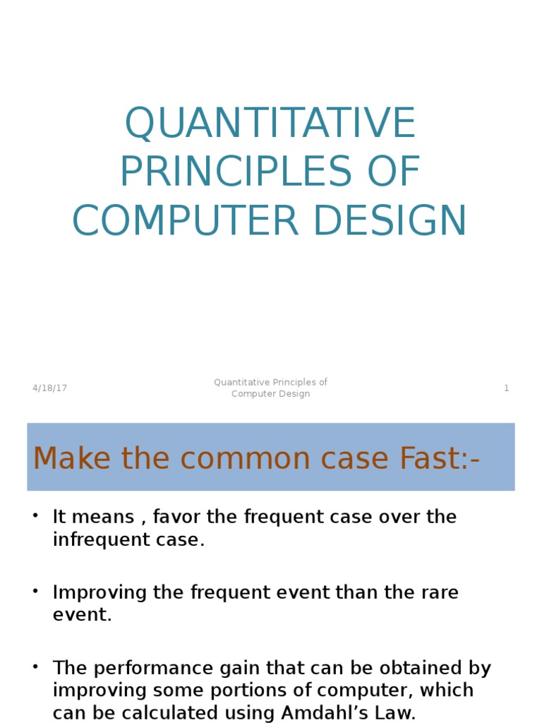Quantitative Principles of Computer Design | PDF | Office Equipment ...