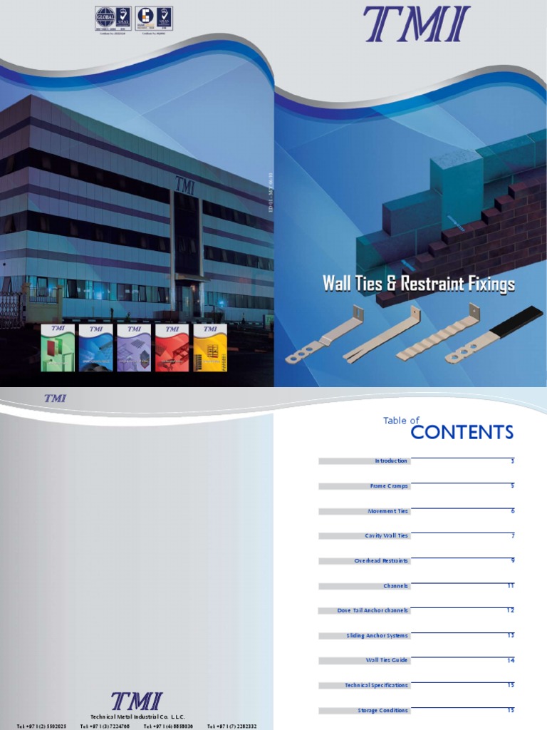Wall Ties and Restraint Systems Guide | PDF | Screw | Masonry