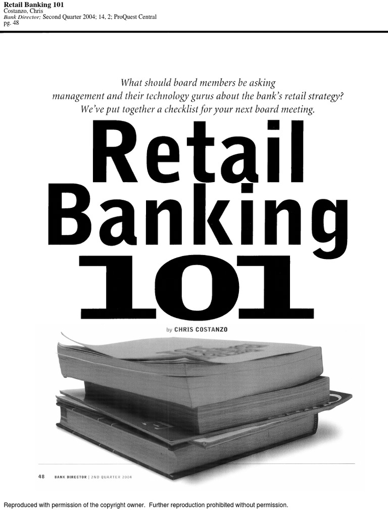 2004 Retail Banking 101 | PDF