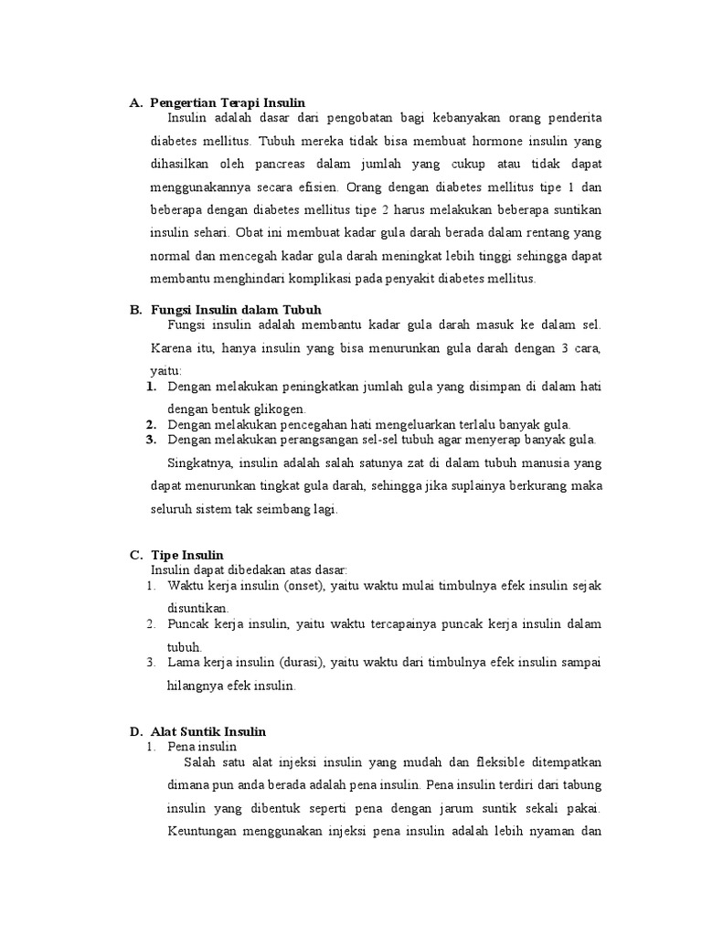 Pengertian Terapi Insulin | PDF