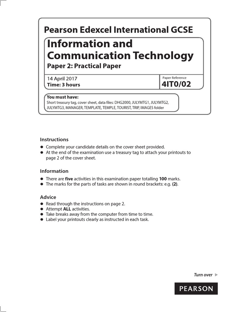Information and Communication Technology: Pearson Edexcel International ...
